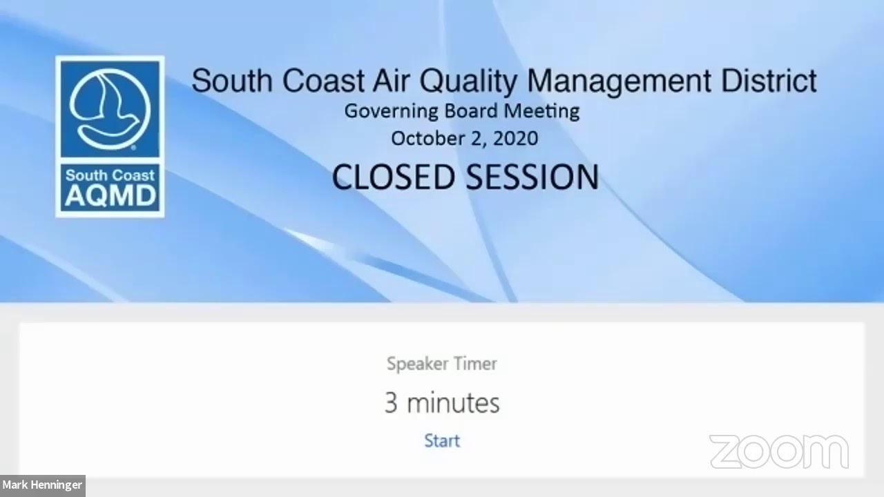 South Coast AQMD Governing Board Meeting - October 2, 2020 - YouTube