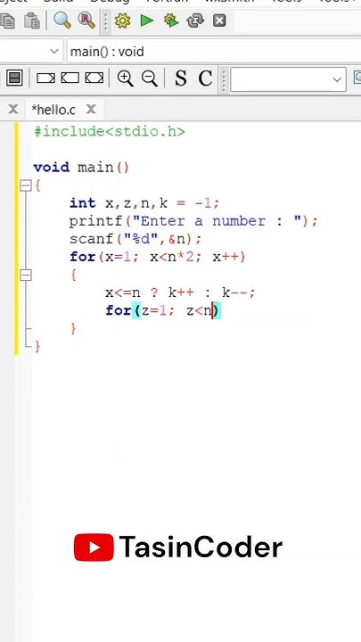 Star Pattern 21 Program in C Language | TasinCoder - YouTube