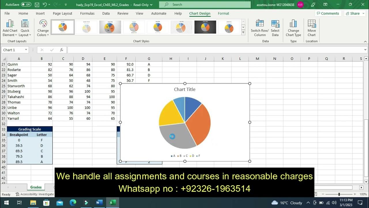 Exp19_Excel_Ch03_ML2_Grades | Excel_Chapter_3_Mid_Level_2_Grades - YouTube