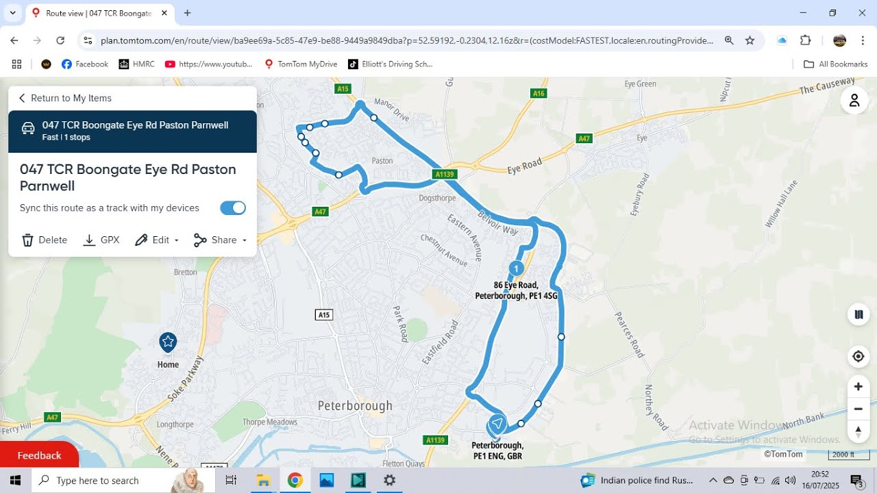 Peterborough driving test routes - 047 - YouTube