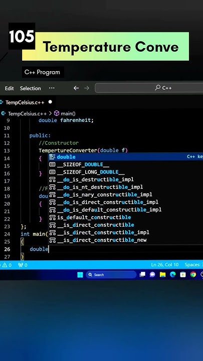 Tempreture Converter- Fahrenheit to Celsius | Code Leos#shorts#coding#programming#cpp - YouTube