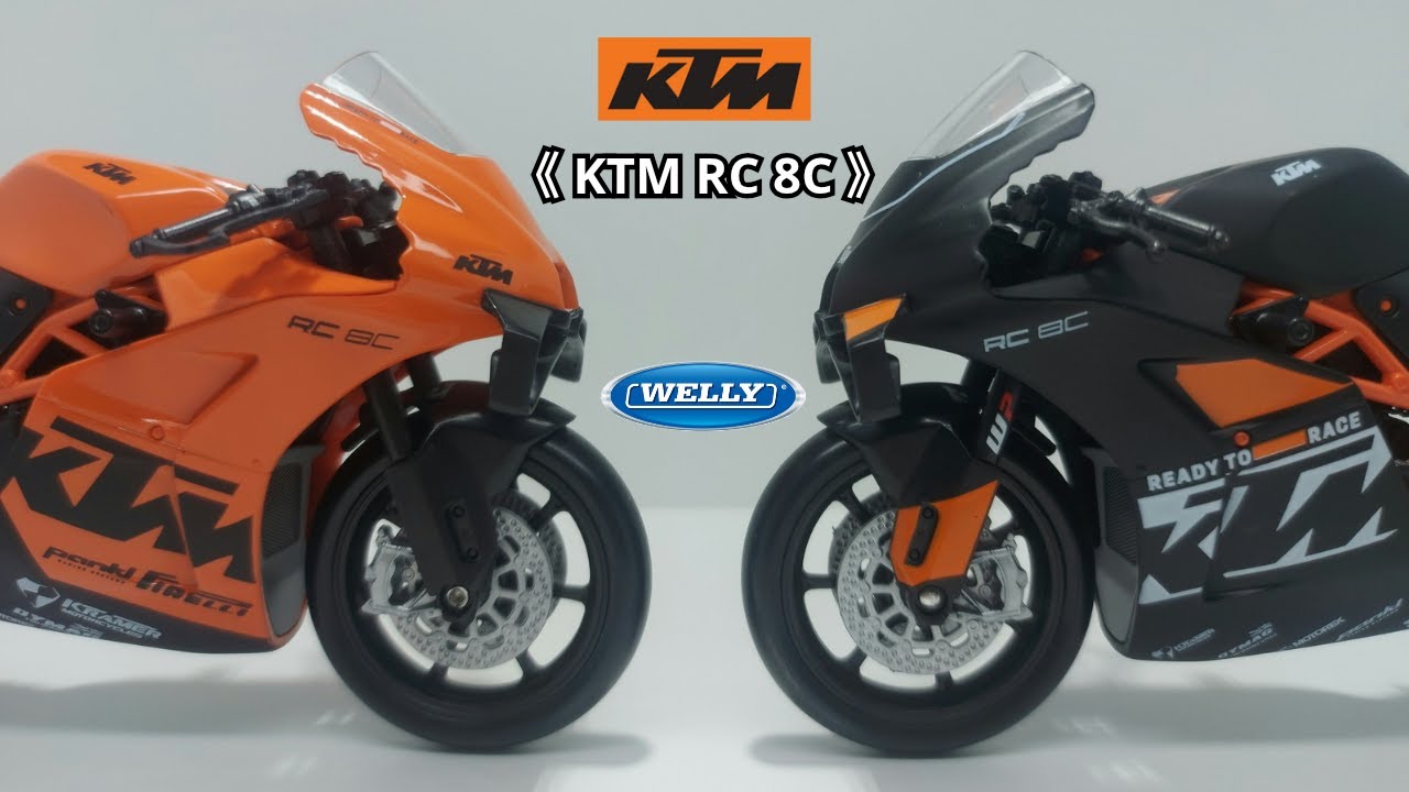 Diecast Superbike KTM RC 8C Skala 1:12 Welly - YouTube