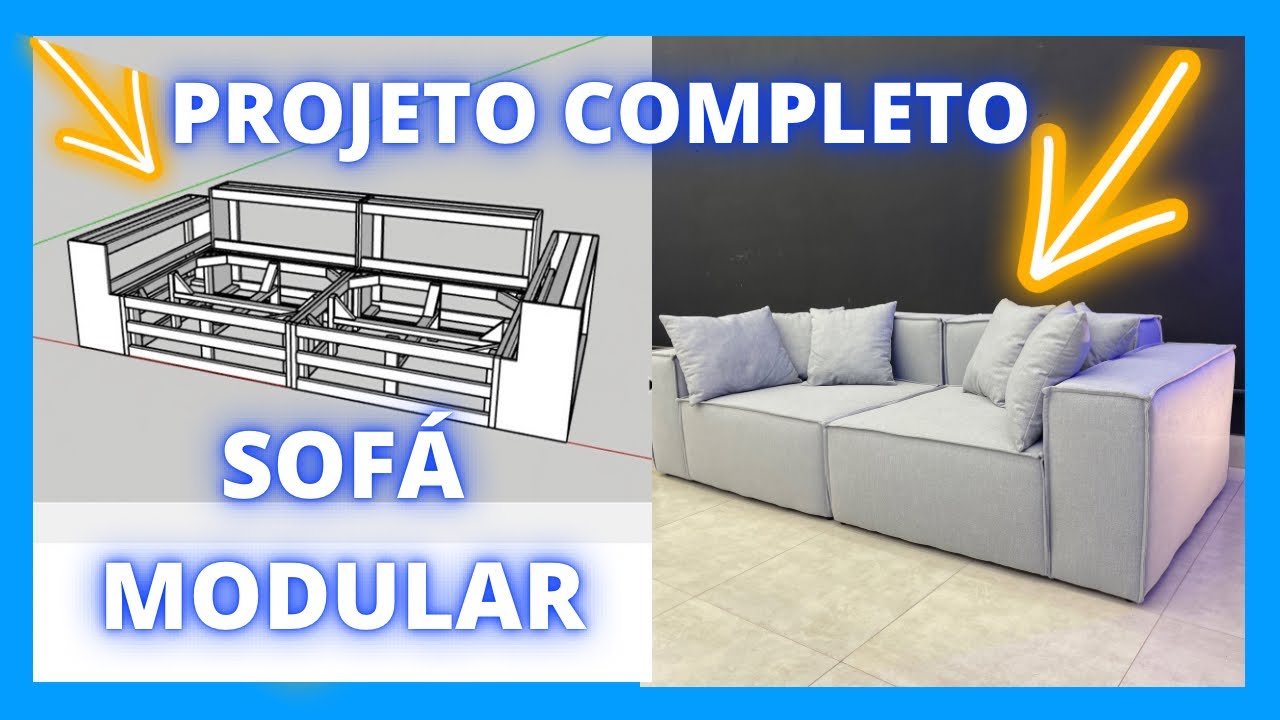 PROJETO DA ESTRUTURA SOFÁ MODULAR/ MODULAR SOFÁ STRUCTURE DESING. - YouTube