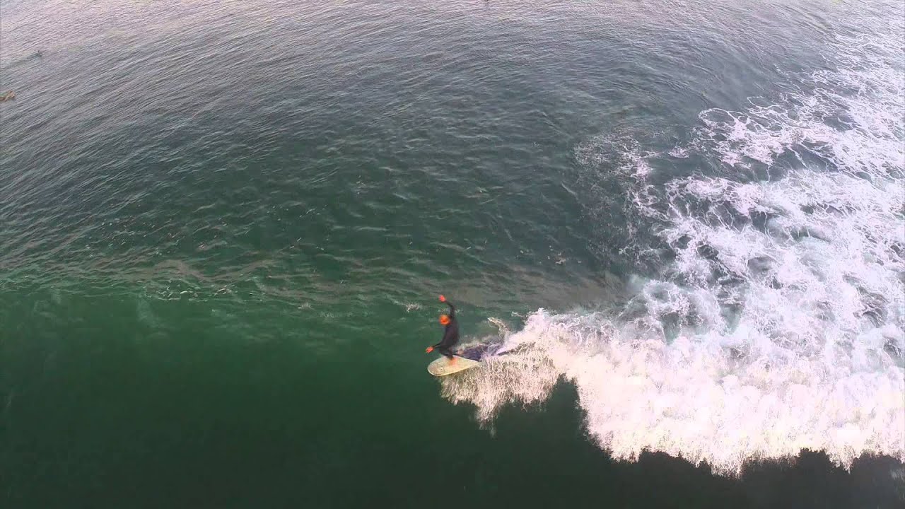One Wave on a Longboard - Drone Footage - YouTube