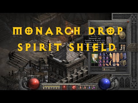 4 Socket Shield - MONARCH drop - Spirit shield Runeword Diablo 2 Resurrected (D2R)