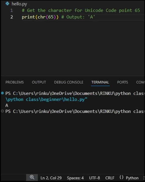 Python Programming Alphabet From Chr And Ord 📈🔄 Codingtips Coding Python Youtube 8441
