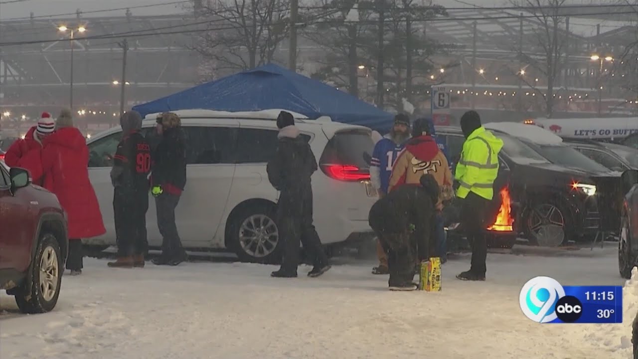Bills Mafia take in the snowy conditions during Sunday night's 35-10 ...