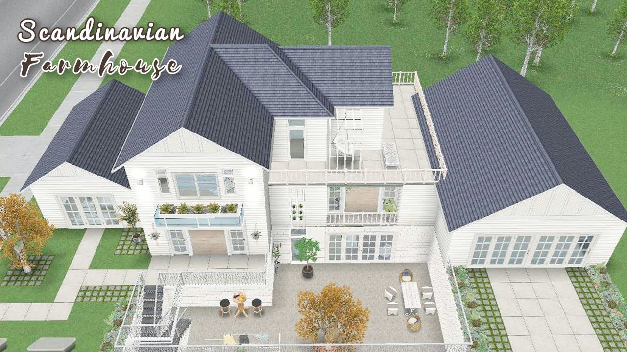 Sims Freeplay | Scandinavian Farmhouse 🏡 🖤| House tour + Live build ...