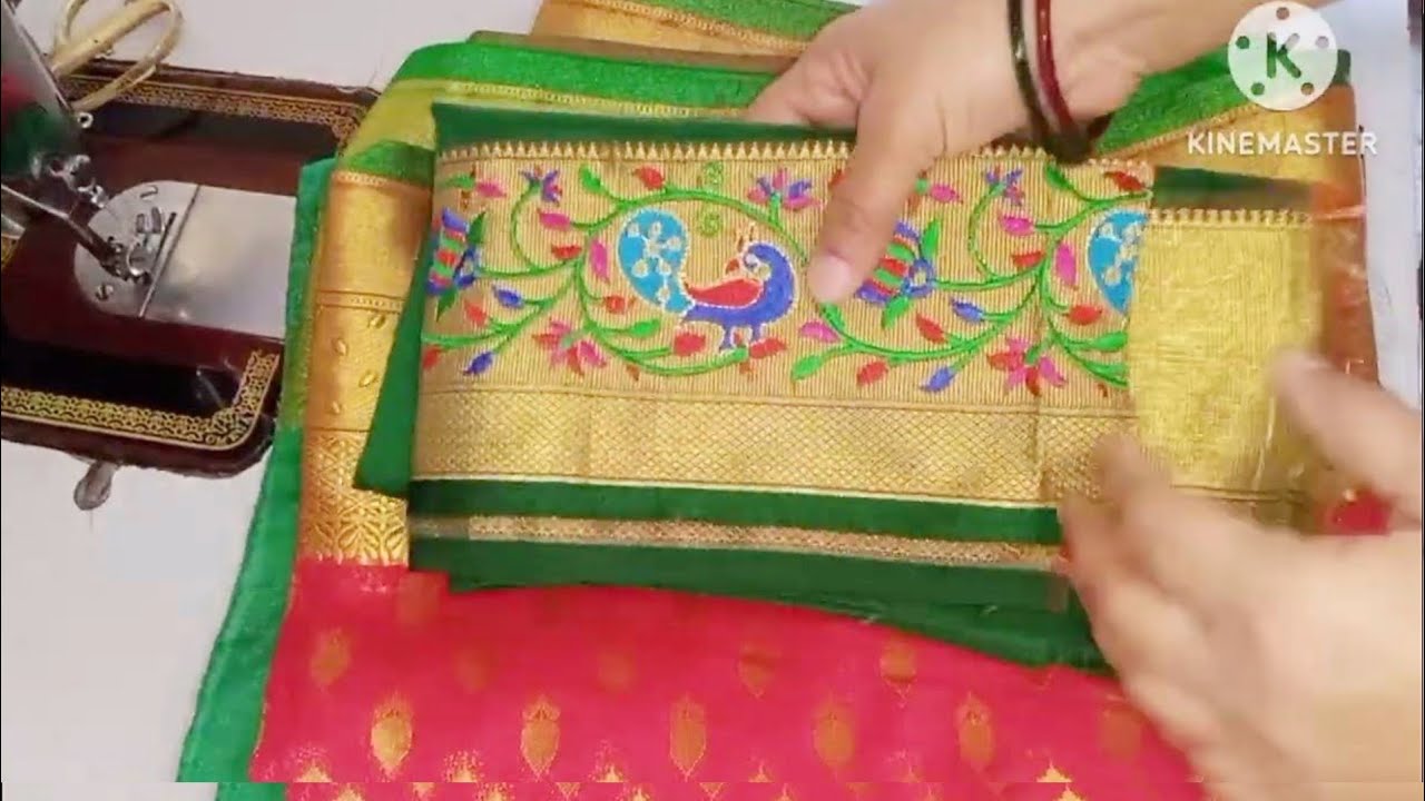 Red colour pethani Sadi blouse|back neck design cutting and stitching ...