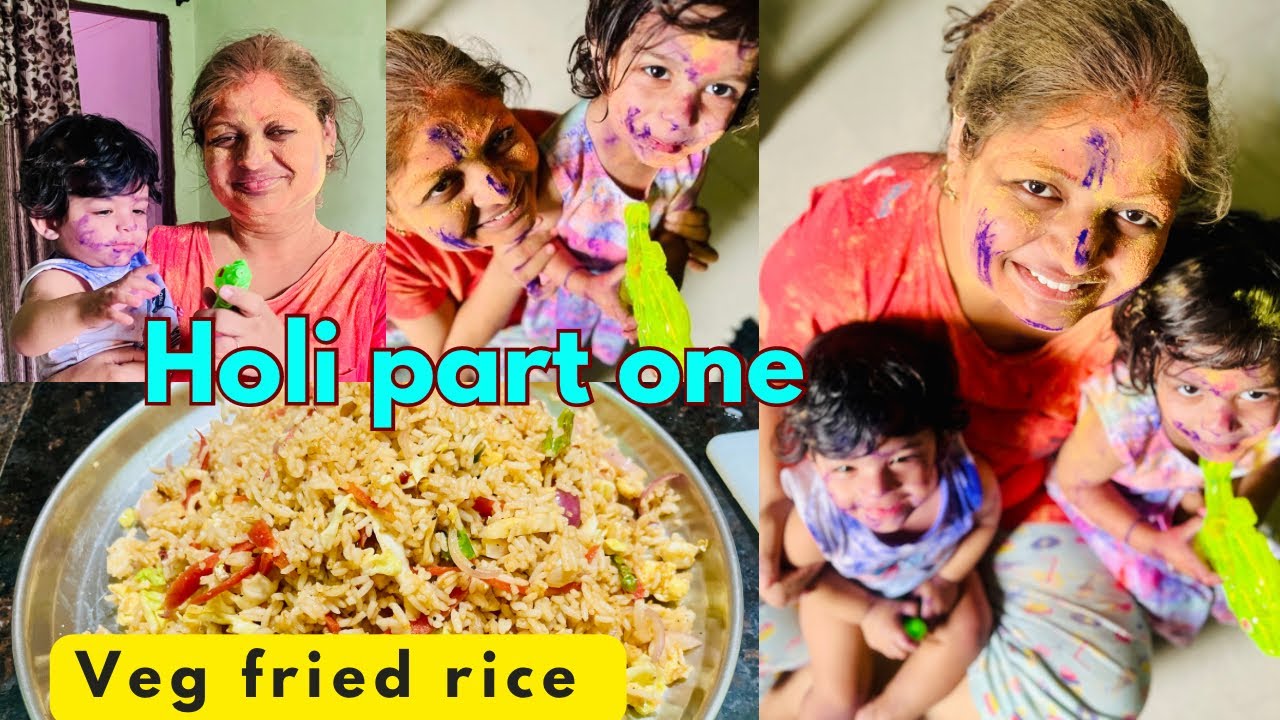 Nagpur me aise manate h holi|Holi special vlog|Veg fried rice recipe|Runali vlogs - YouTube