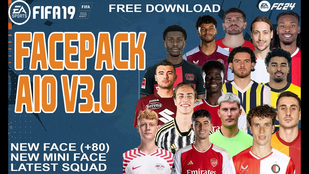 FIFA 19 ALL IN ONE MOD | FACEPACK 3.0(+80 FACE) | MINI HEAD UPDATE ...