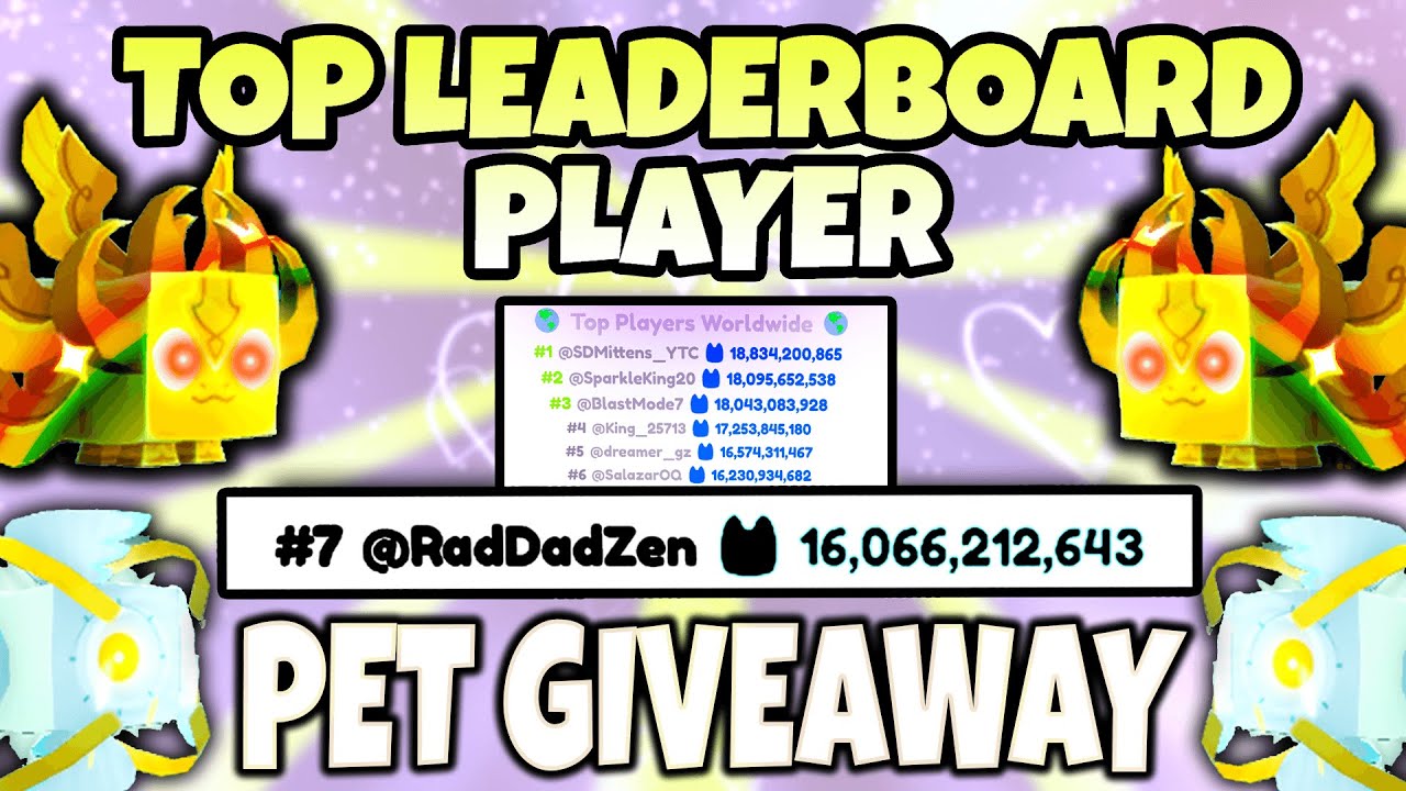 TOP Pet Simulator X Leaderboard Player GIVING AWAY PETS For Hours ...