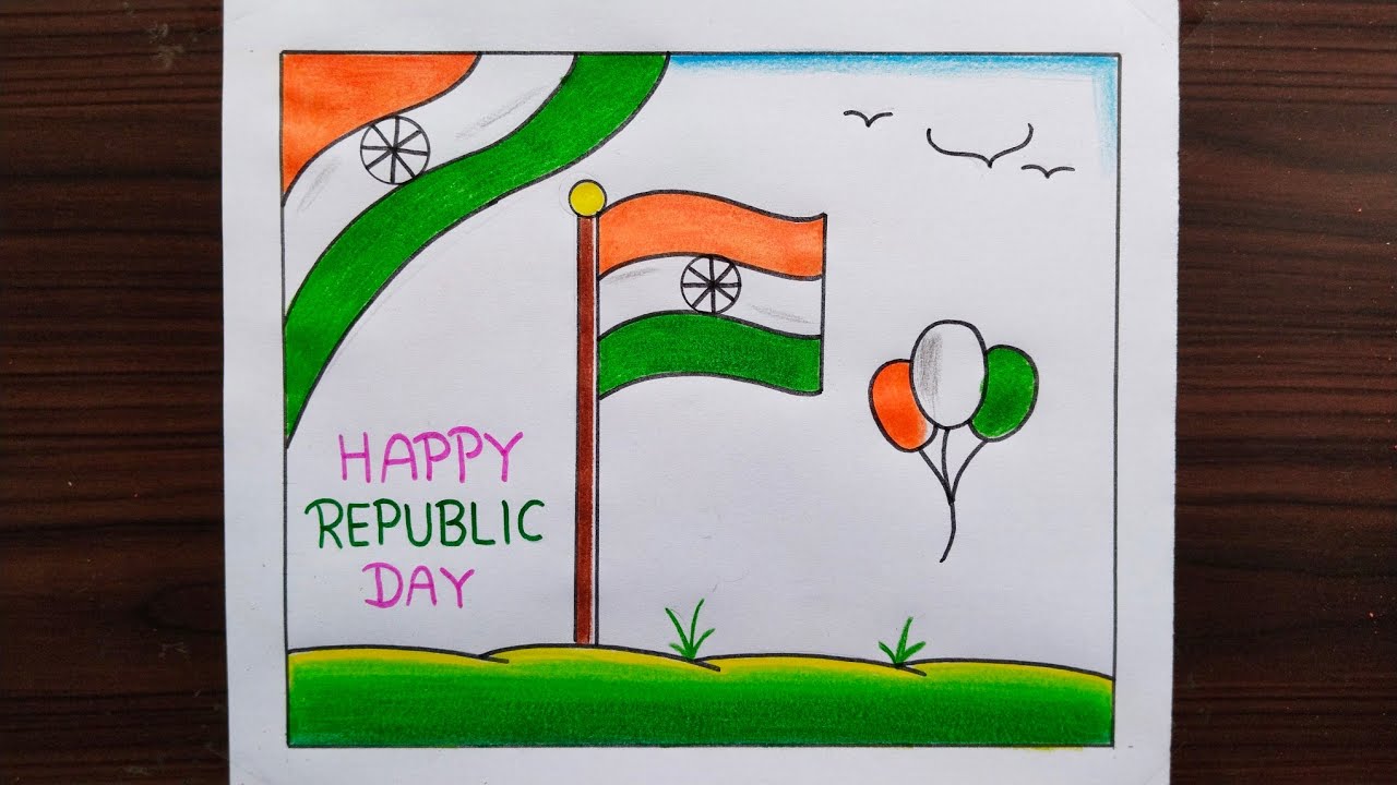 Republic Day Drawing Easy / Republic Day Poster / 26 January Drawing ...