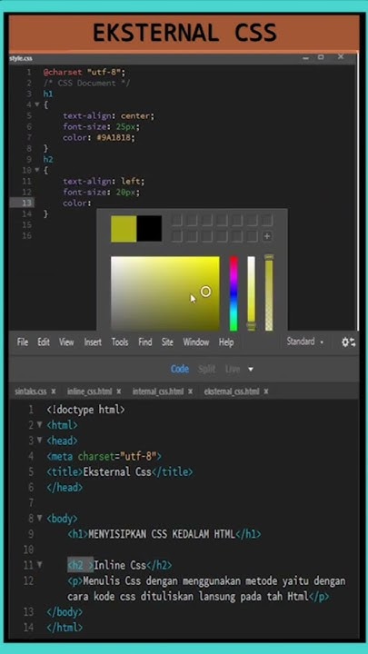 Eksternal Css Css Cssdesign Html Htmldasar Youtube 0109