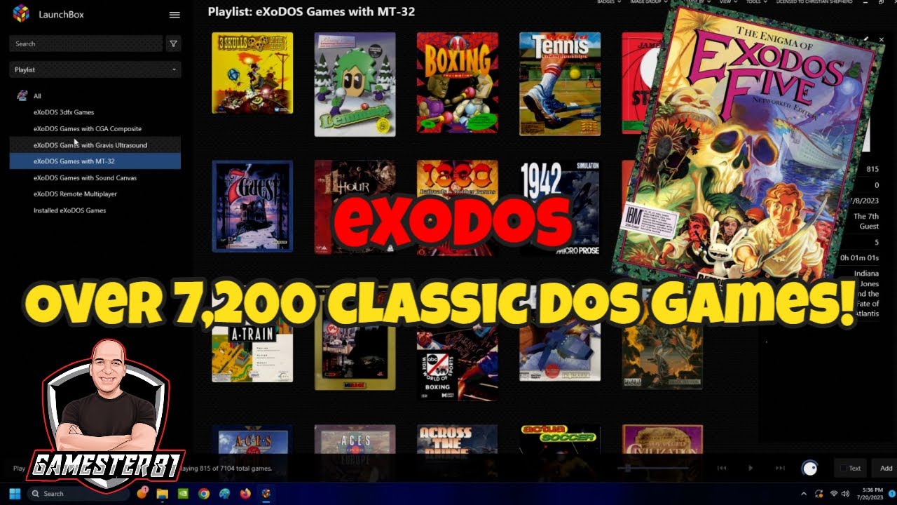 eXoDOS Classic PC Game Archive - Over 7,200 Games! - Gamester81 - YouTube