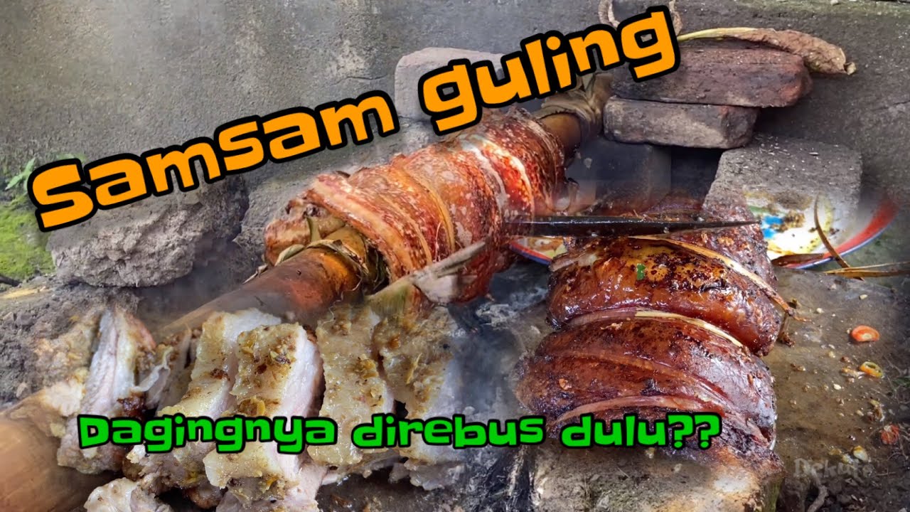 membuat samsam babi guling | kuliner bali - YouTube