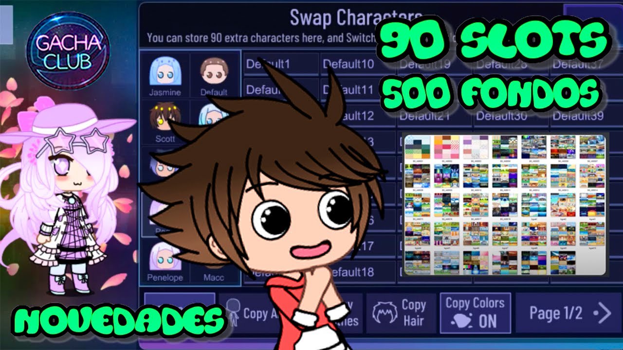 90 SLOTS Y 500 FONDOS en GACHA CLUB - YoSoyLoki - YouTube