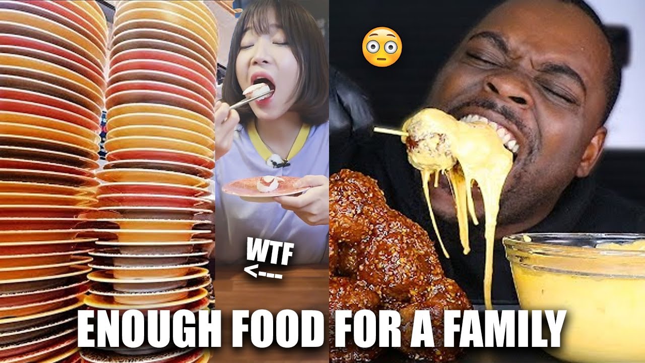 mukbangers EATING ENOUGH FOR A WHOLE FAMILY - YouTube