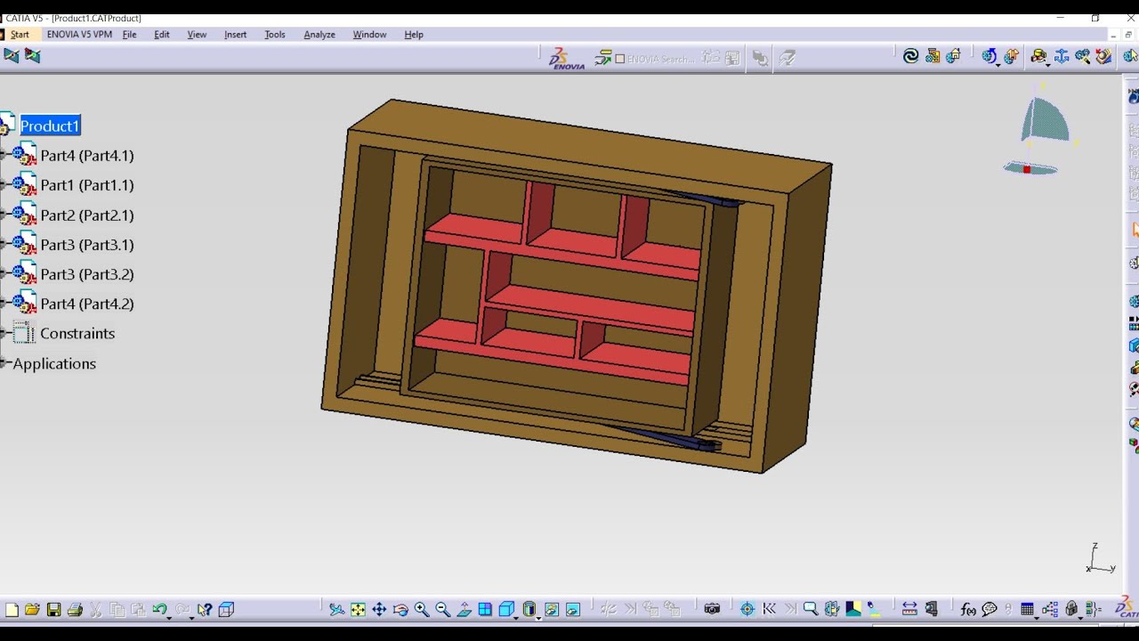 how to design Rotating cupboard | catia tutorials| simulation in catia ...