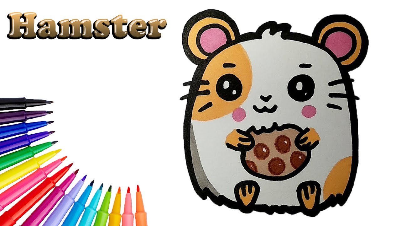 How to Draw a Hamster | Cute Hamster Drawing | Drawing a Hamster With ...