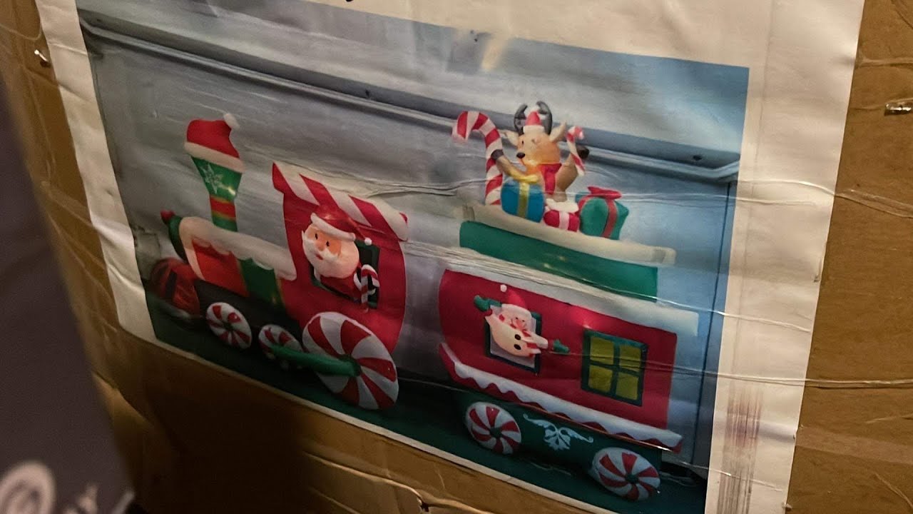 1K SUB SPECIAL! Gemmy Airblown Colossal 15ftx11ft Spinning Lights Train ...