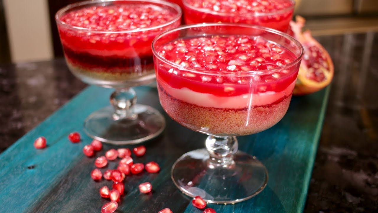 How to make Pomegranate & Kashta Dessert (Assyrian Food) - YouTube