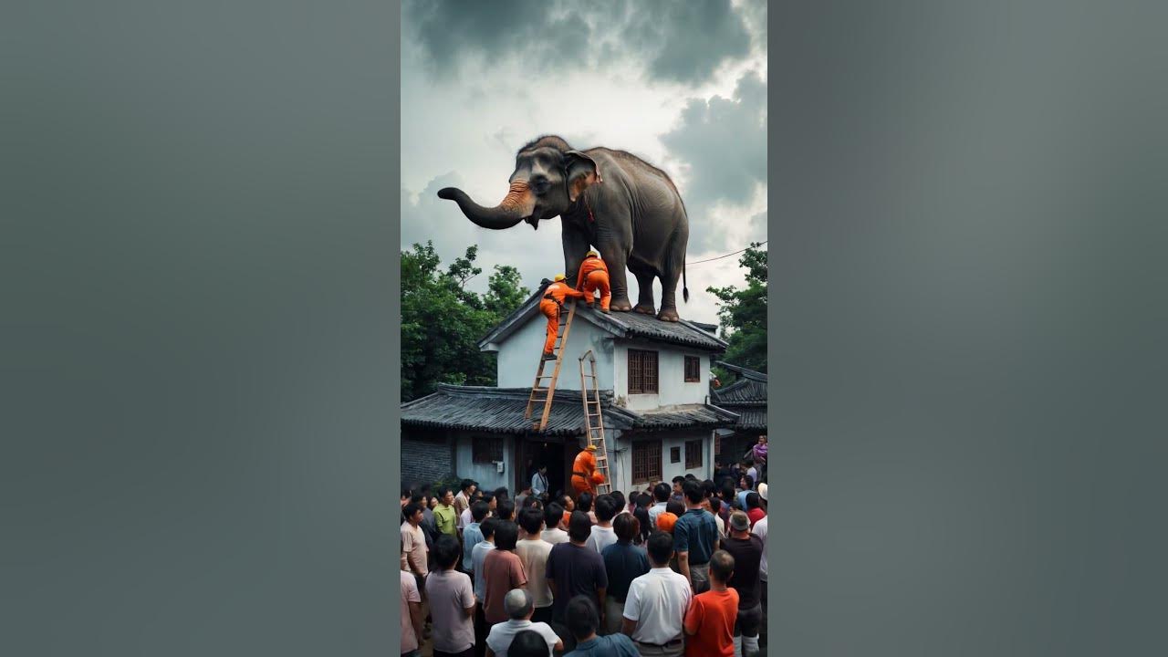 Who made the elephant able to climb up here? #elephante #animals # ...