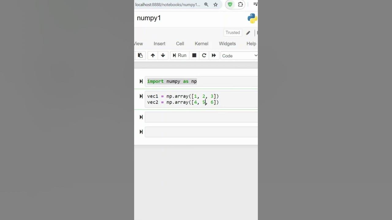 Calculate the dot product of two vectors using NumPy#numpy #python3 - YouTube