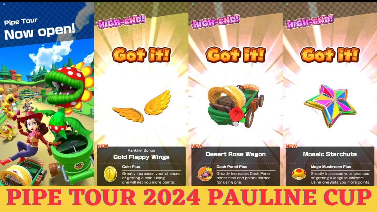 MARIO KART TOUR Pipe Tour 2024 Pauline Cup - YouTube