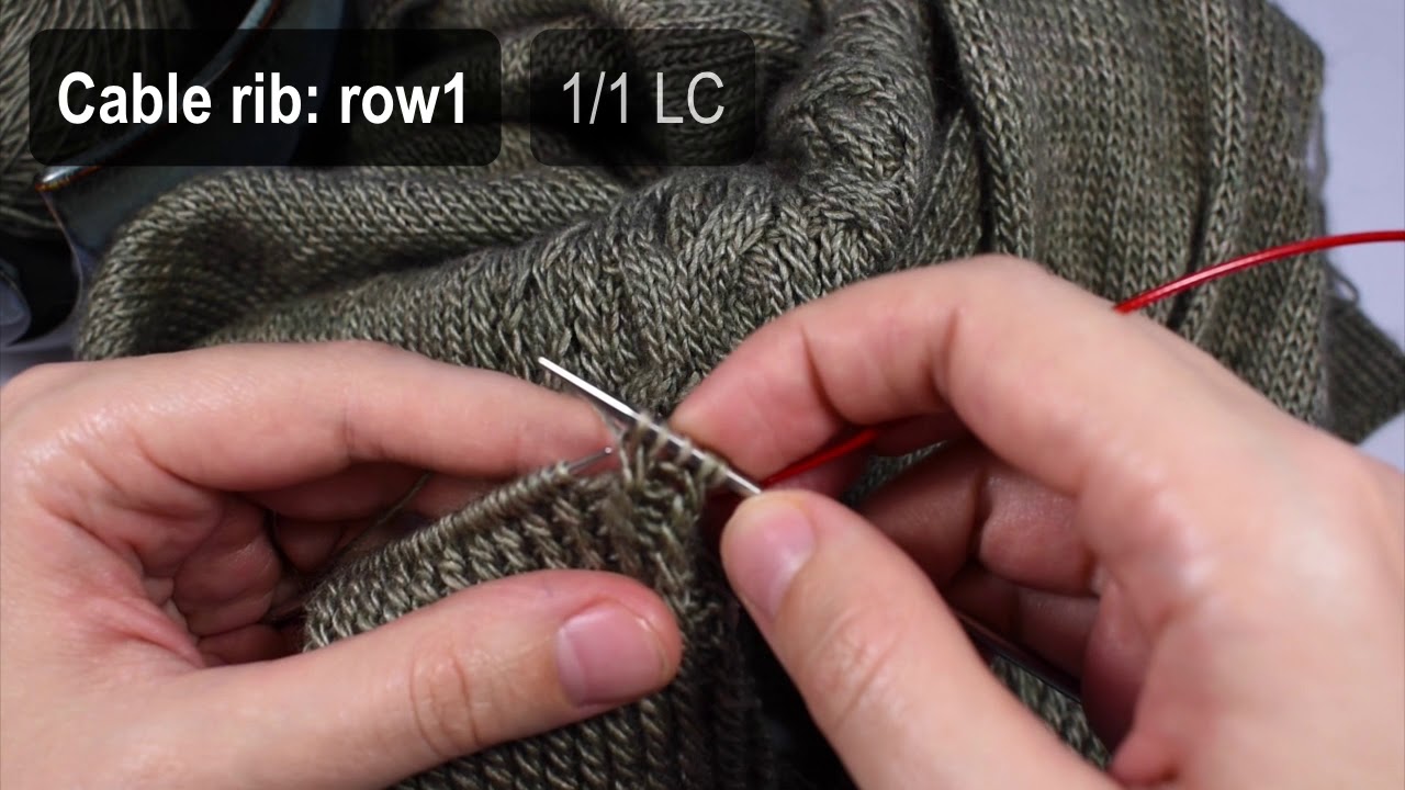 Cable rib row 1 - #sagecardi - mini knitting demo - YouTube
