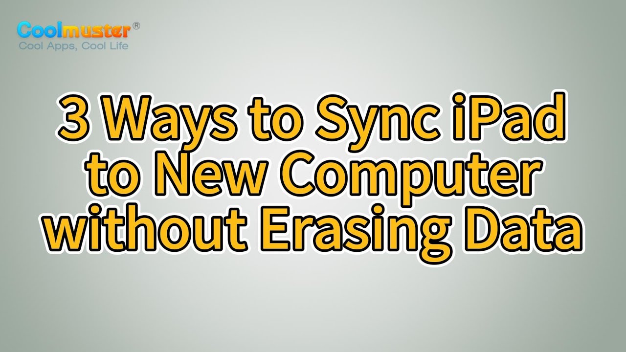 How to Sync iPad to New Computer without Erasing Data - YouTube