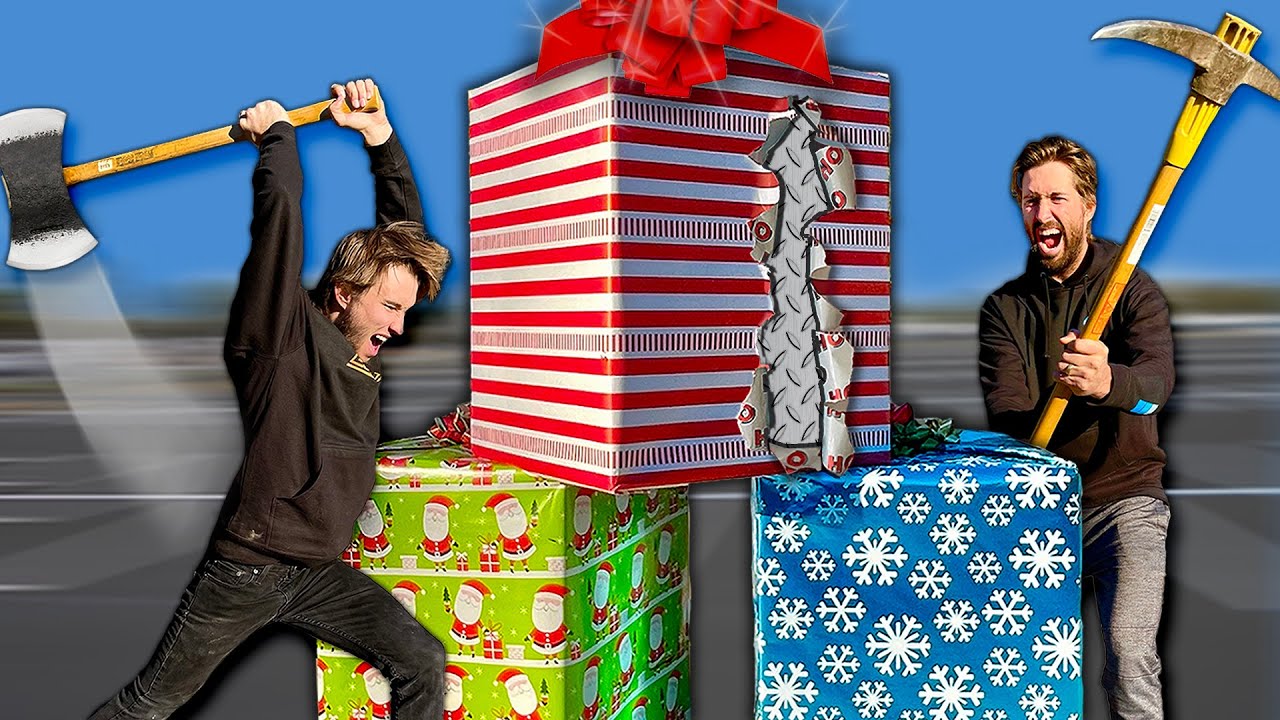 First To Break Into Unbreakable Christmas Present Wins! - YouTube