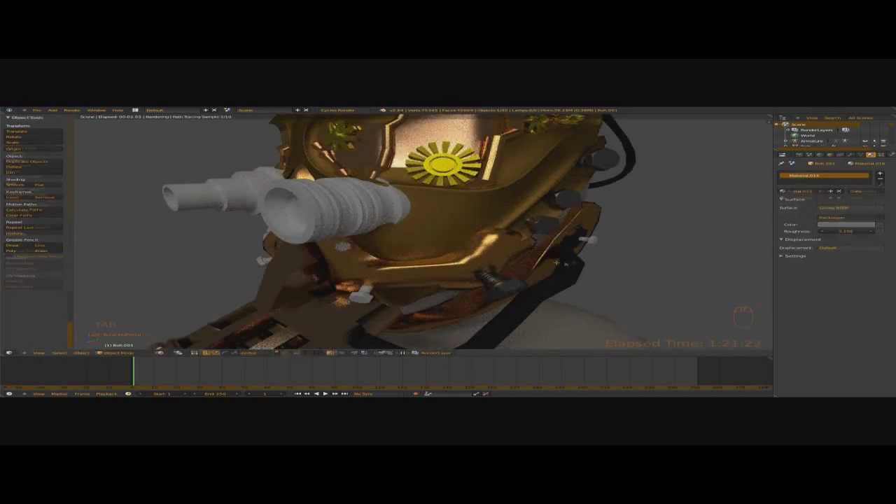 SteamPunk mask Timelapse blender - YouTube