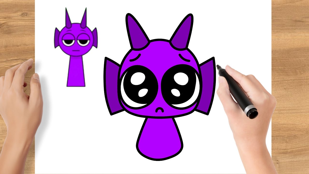 How to draw Sprunki Durple Kawaii Easy - YouTube