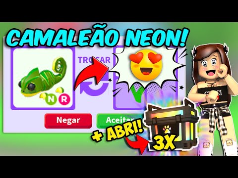 TROCANDO CAMALEÃO NEON (NEON CHAMELEON) E ABRINDO 3 CAIXAS RGB! Adopt ...
