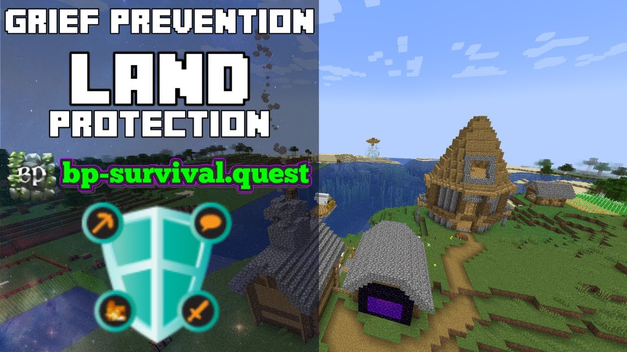 Minecraft - BP Survival - Land Protection Tutorial (Grief Prevention) - YouTube