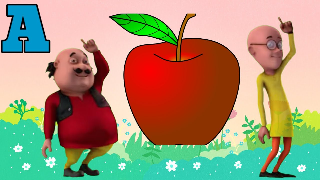 A for Apple B for Ball with Motu or Patlu dance |अ से अनार |ABCD Song|Kids learning video| - YouTube