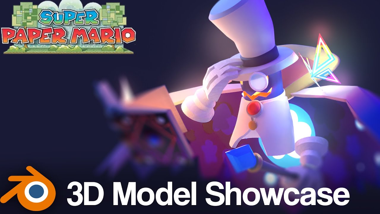 Count Bleck Super Paper Mario Blender 3D Model Turntable - YouTube