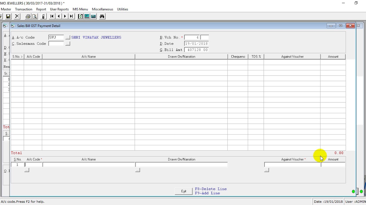 How to create Sales & Purchase Entry in Gold Fa Software in Prime ...
