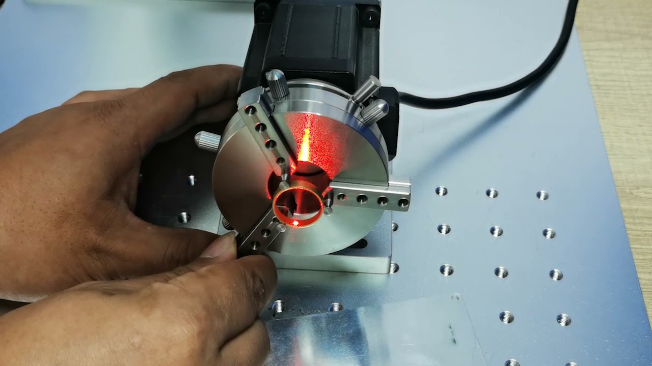 Ring rotary Use tutorial for fiber laser marking machine - YouTube