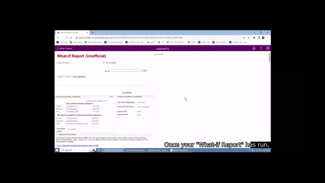 MySSU - Running a What-If Report - YouTube