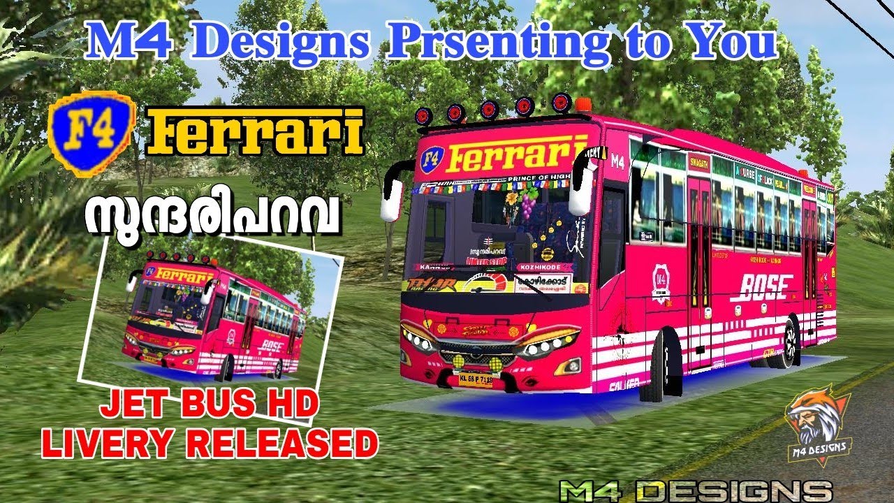 JET BUS LIVERY 🥰 | JET BUS PRIVATE BUS LIVERY ️ | F4 FERRARI BUS LIVERY ...