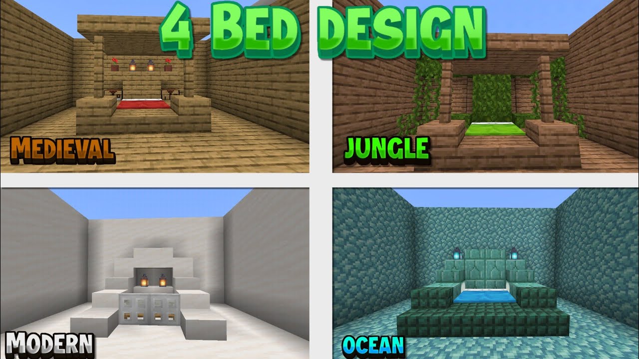 4 Bed Design Di Minecraft!! | Tutorial Build #5 - YouTube