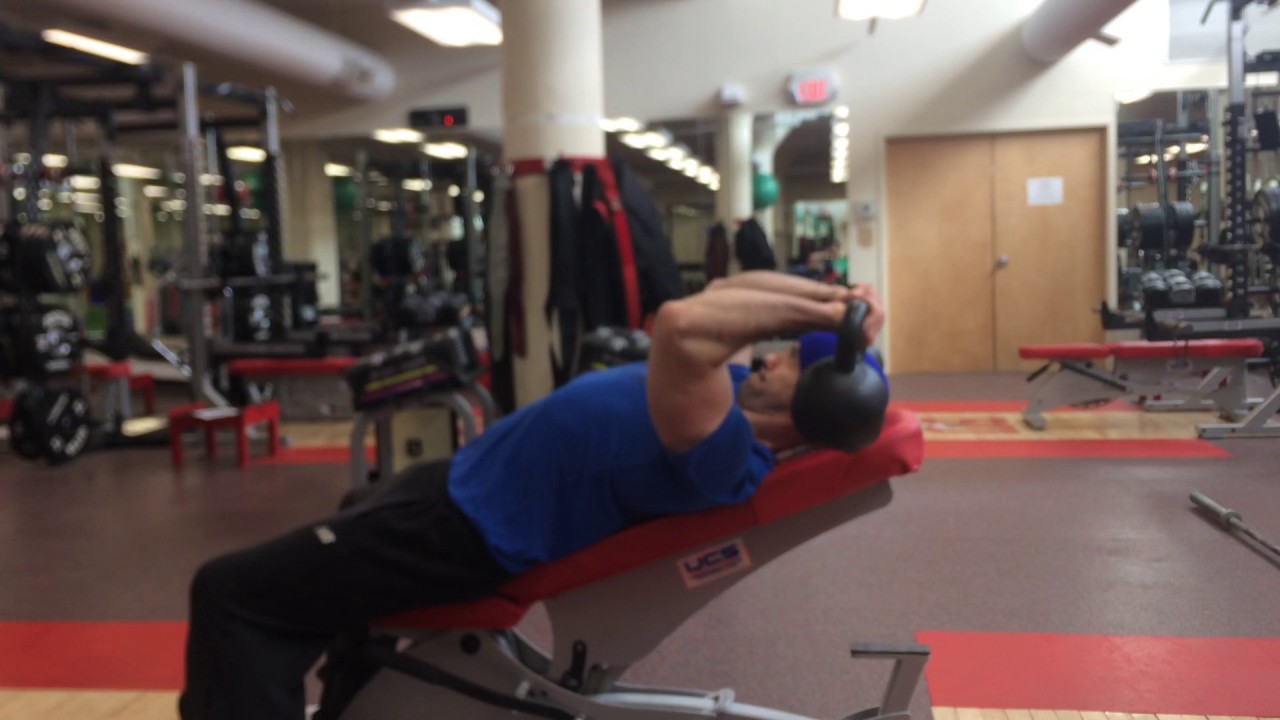 TonyGentilcore.com Slight Incline KB Tricep Extension w/ Roll - YouTube