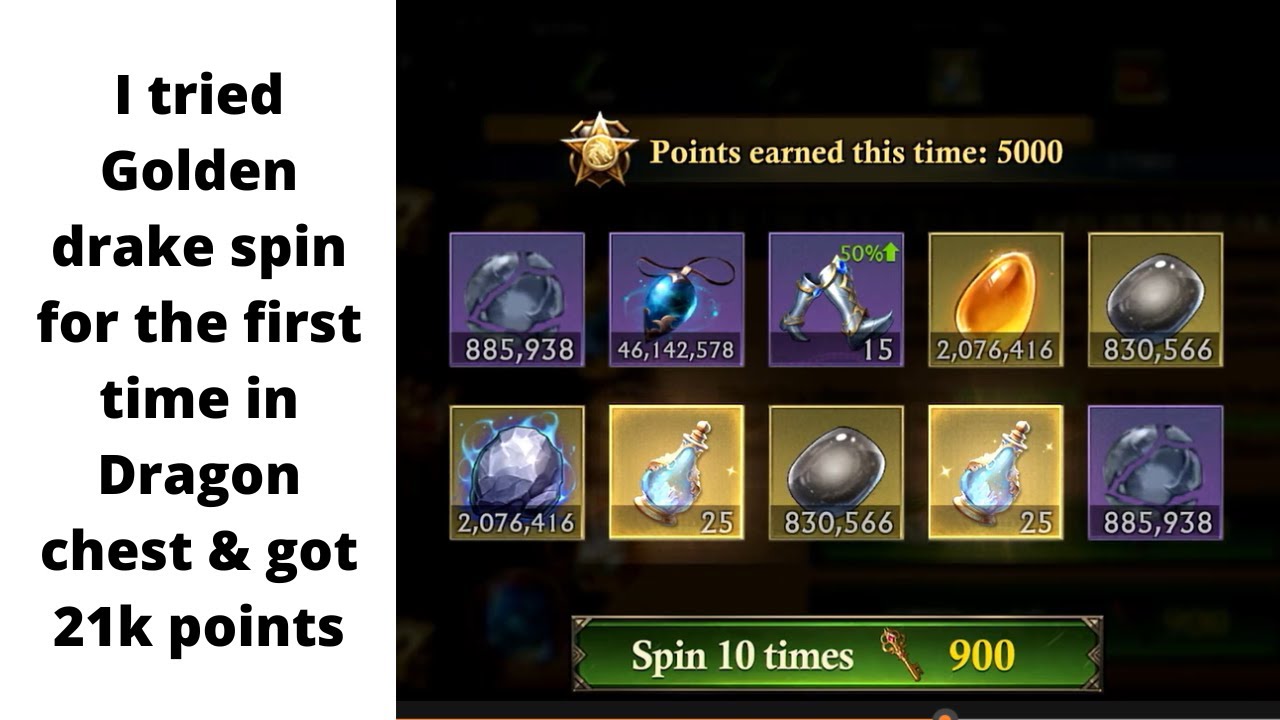 I tried Golden drake spin for the first time in Dragon chest and scored ...