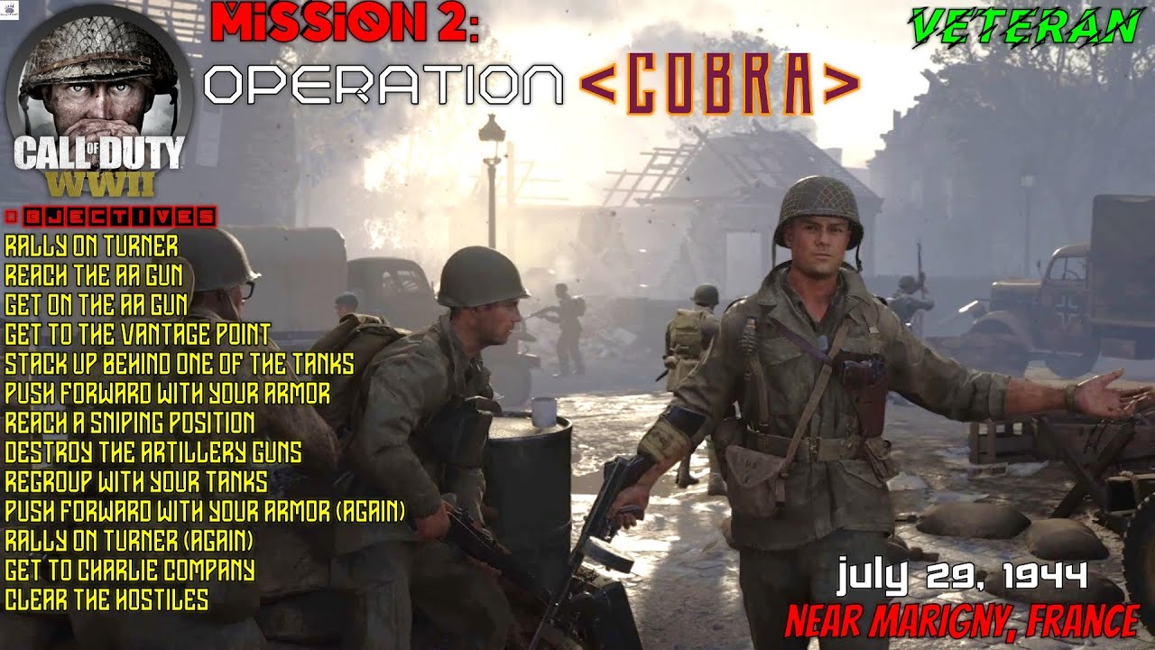 Call of Duty WW2: Operation Cobra. Mission 2 - YouTube