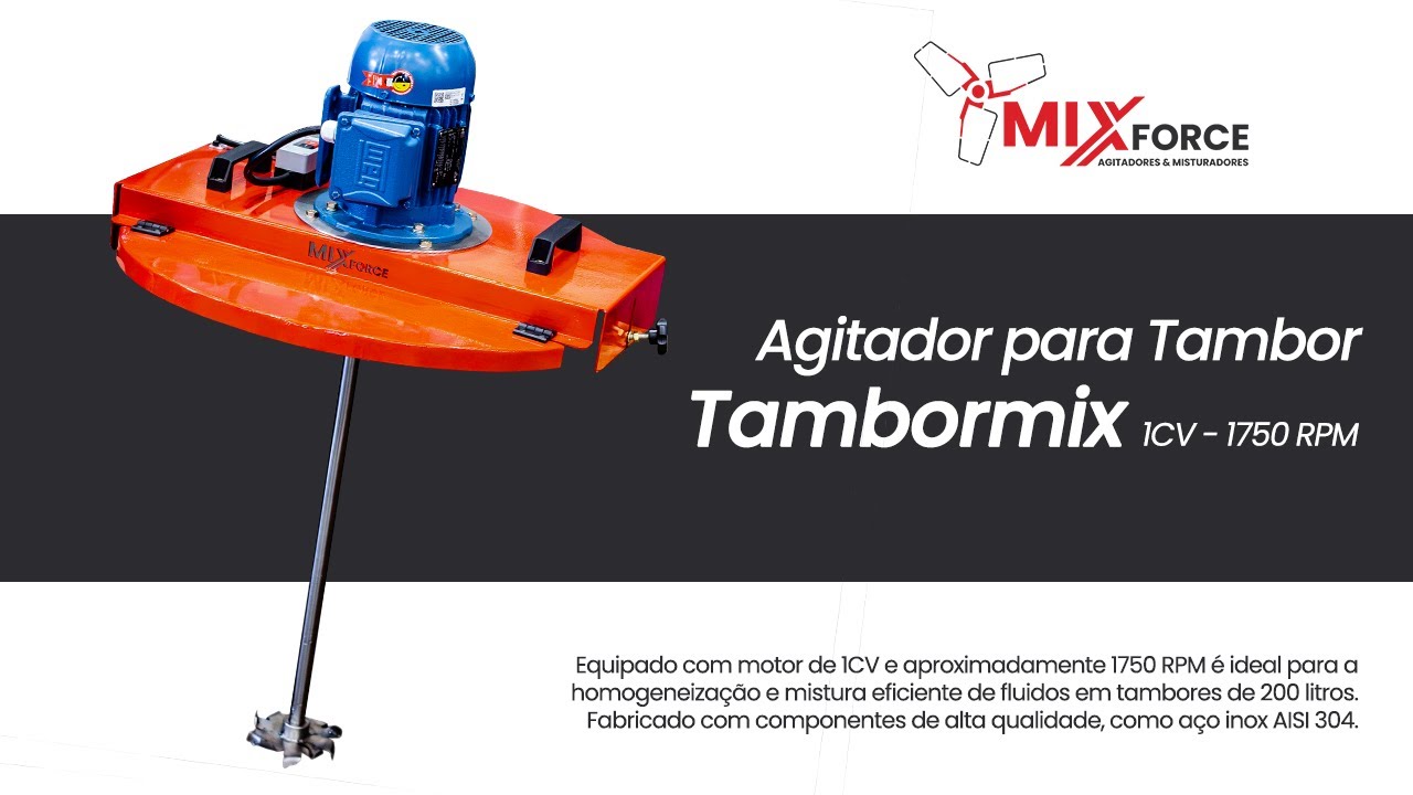 Agitador Industrial Tambormix MixForce para Tambor 200L - Motor Direto ...