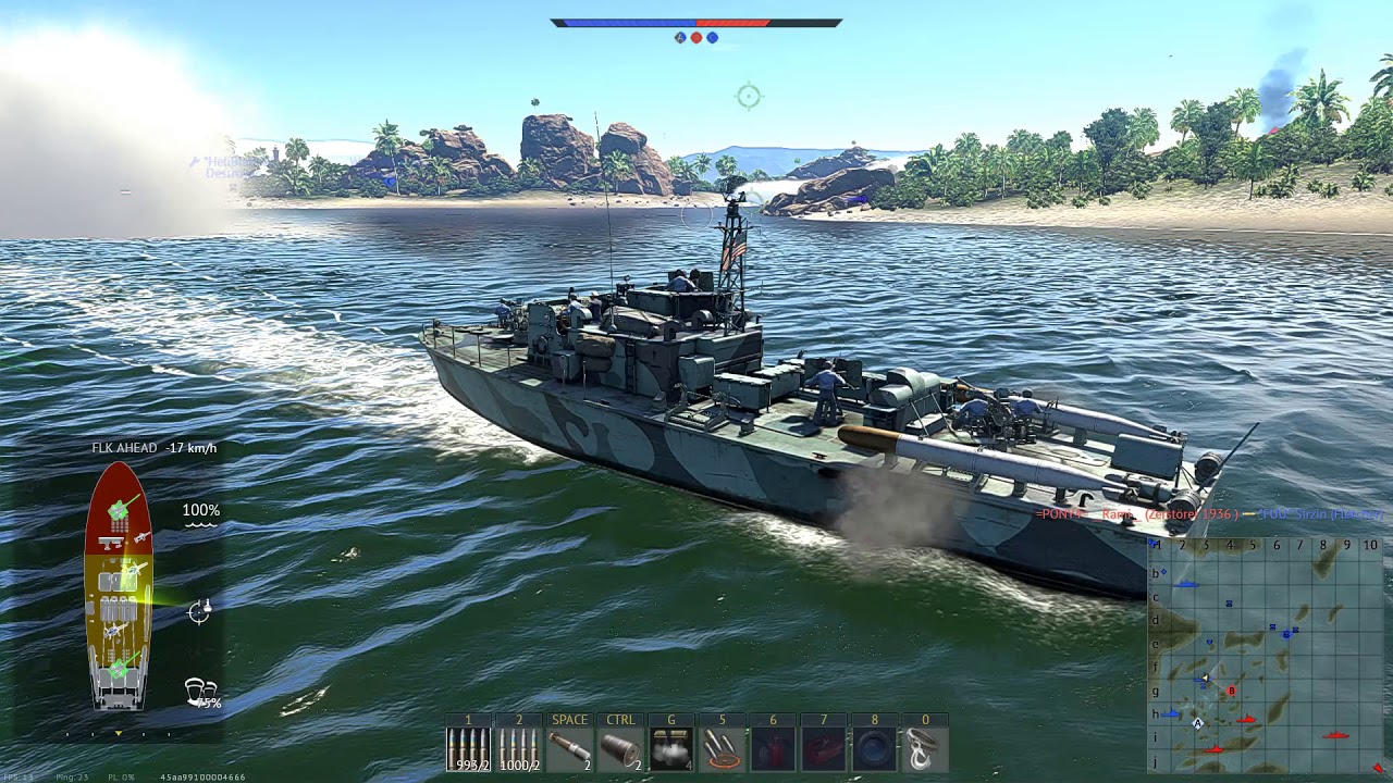 War Thunder Naval Ships Testing : PT-810:Ashville class:Fletcher type ...