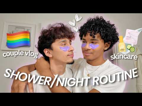 Gay Couple Shower Routine + Night Routine Vlog *romantic*
