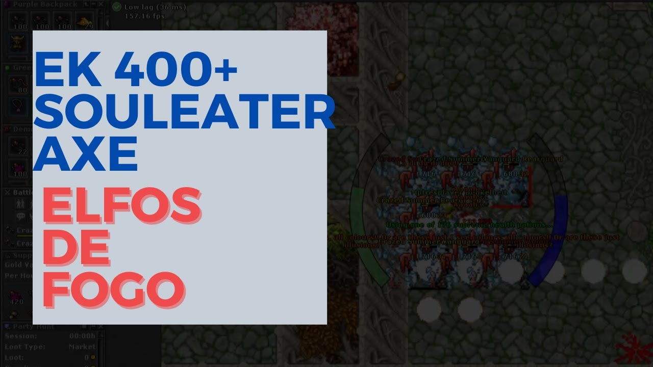 Tibia - Ek lvl 400+ Souleater axe Summer Court - YouTube